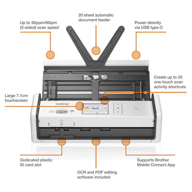 Brother ADS-1800W Compact Wireless Scanner | RTS Imaging-Superstore